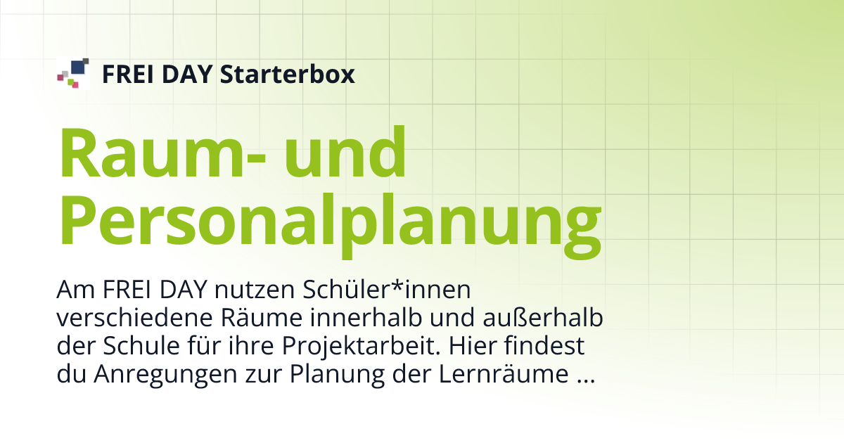Raum- und Personalplanung | FREI DAY Starterbox
