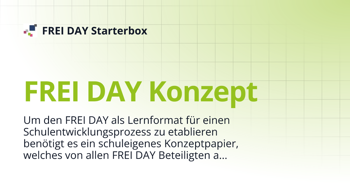 FREI DAY Konzept | FREI DAY Starterbox