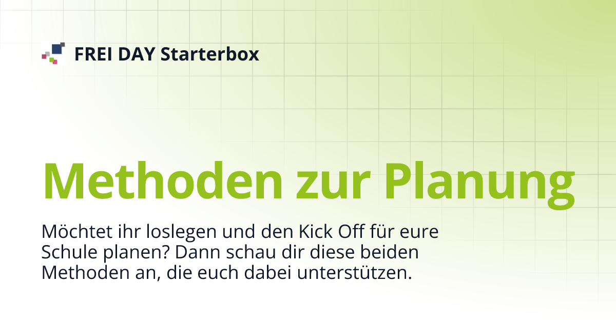 Methoden zur Planung | FREI DAY Starterbox