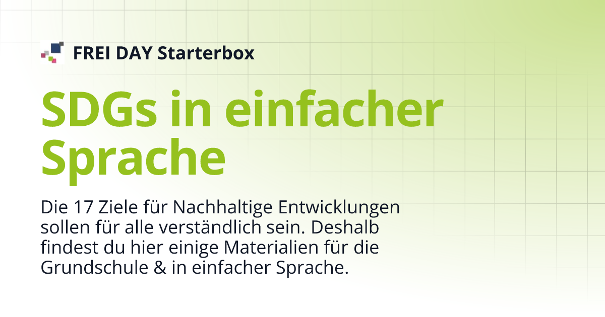 SDGs in einfacher Sprache | FREI DAY Starterbox